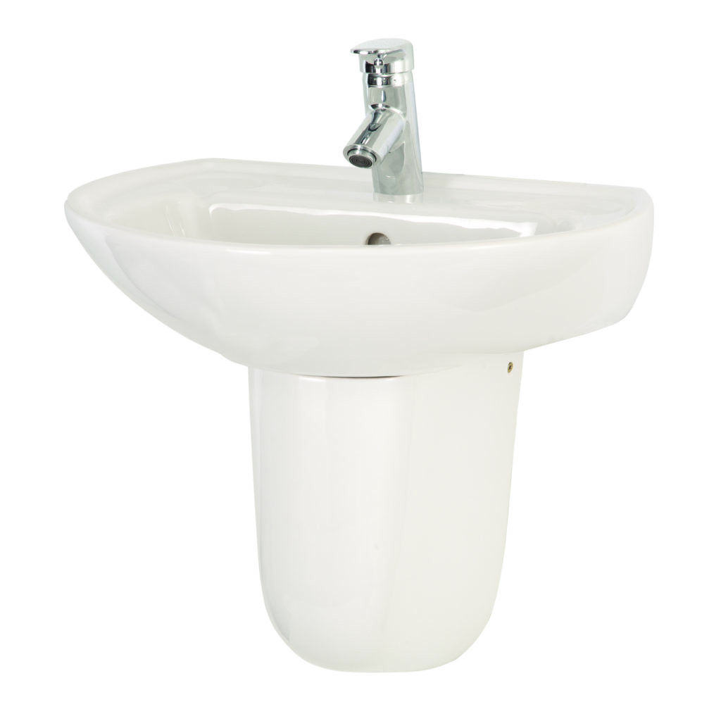 Atlas 50cm Basin & Semi Pedestal - Lecico