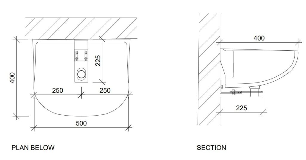 Atlas 50cm Medical Basin with 2 Piece Bracket Set - Lecico