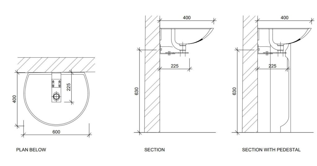 Atlas 60cm Medical Basin with 2 Piece Bracket Set | Lecico