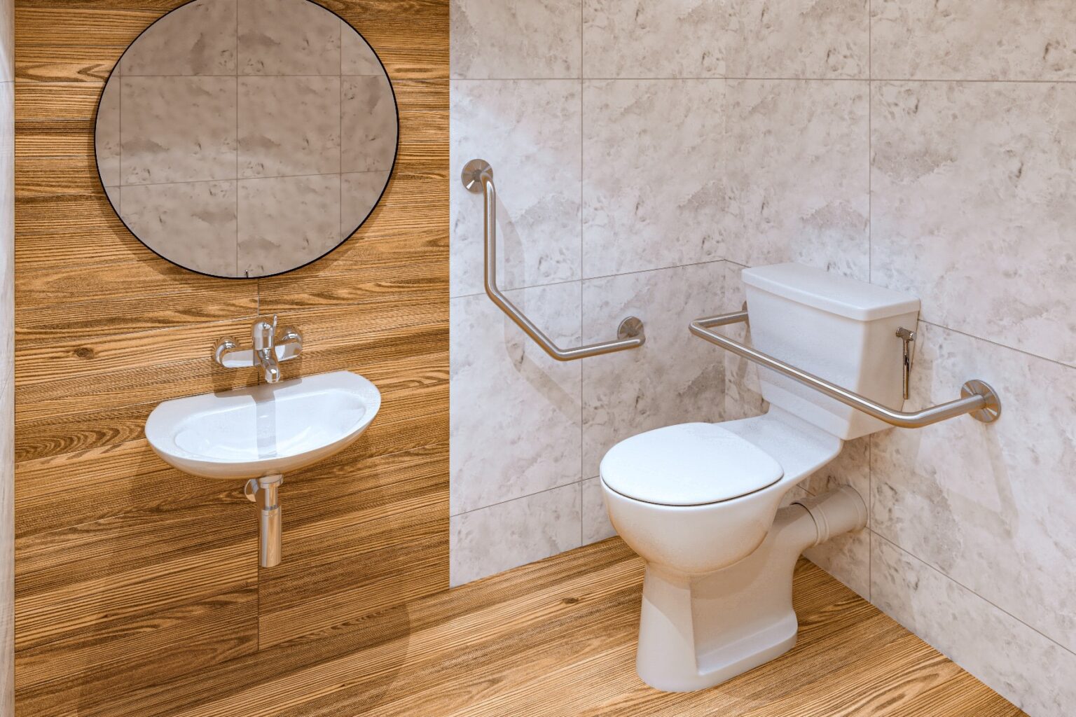 Atlas Paraplegic CC Side Flush Box Set with Grab Rails | Lecico