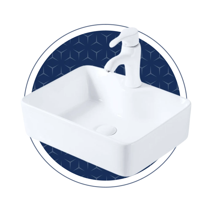 Matrix Square Countertop Basin 1TH | Lecico