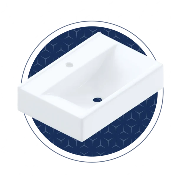 Comfort Mini 45cm Square 1th Basin - Lecico